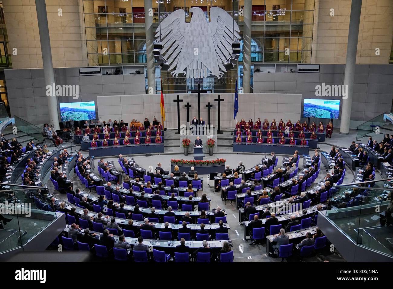 Sergio Mattarella, President of Italy, delivers a speech in the German ...