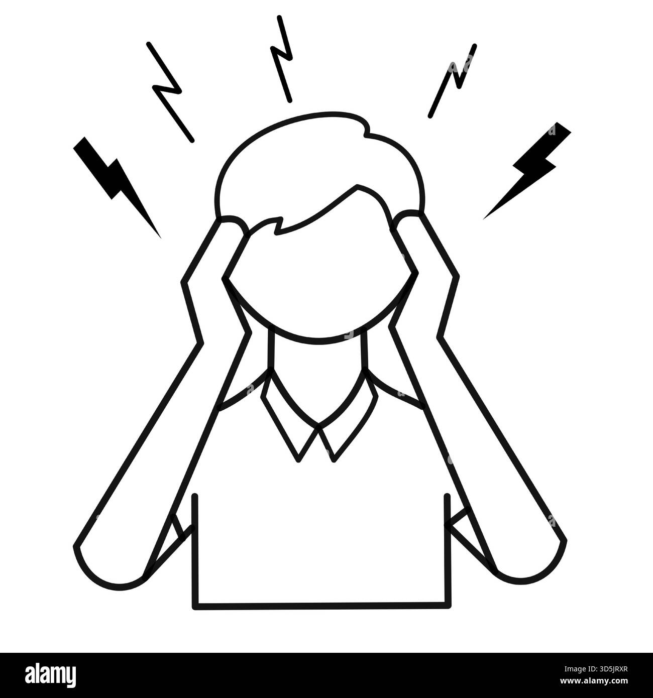 man with headache line icon useful for healthcare industry symptom ...