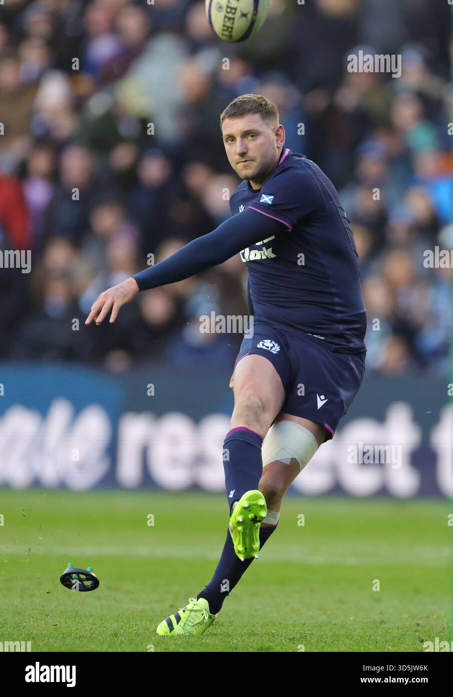 Scotland's Finn Russell kicks a conversion during the Quilter Nations ...