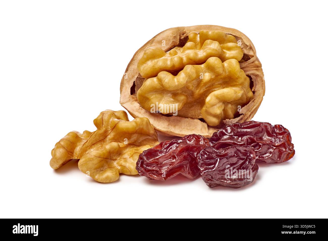 Visual depiction of crunchy walnut pieces alongside glistening dried ...