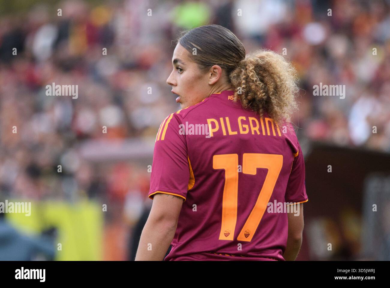 Alayah Pilgrim of A.S. Roma Femminile plays during the Serie A Women's ...