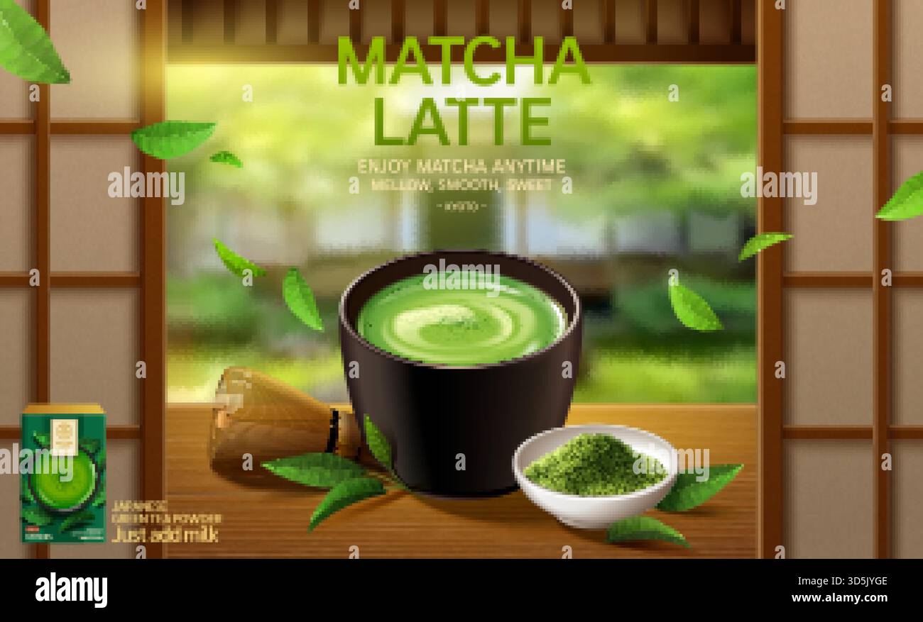 Cup matcha latte coffee Stock Vector Images - Alamy