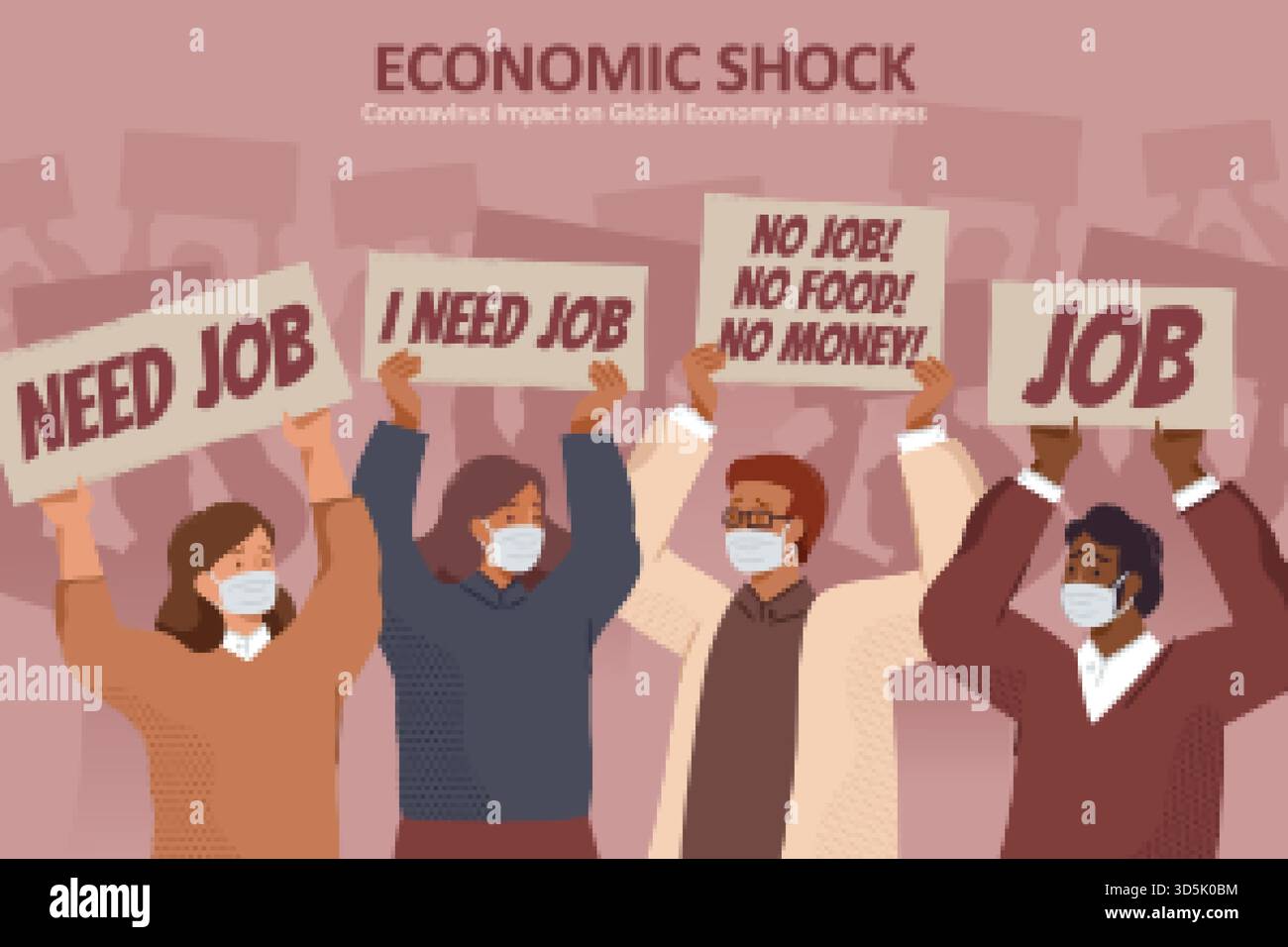 Jobless people holding protest sign Stock Vector Image & Art - Alamy