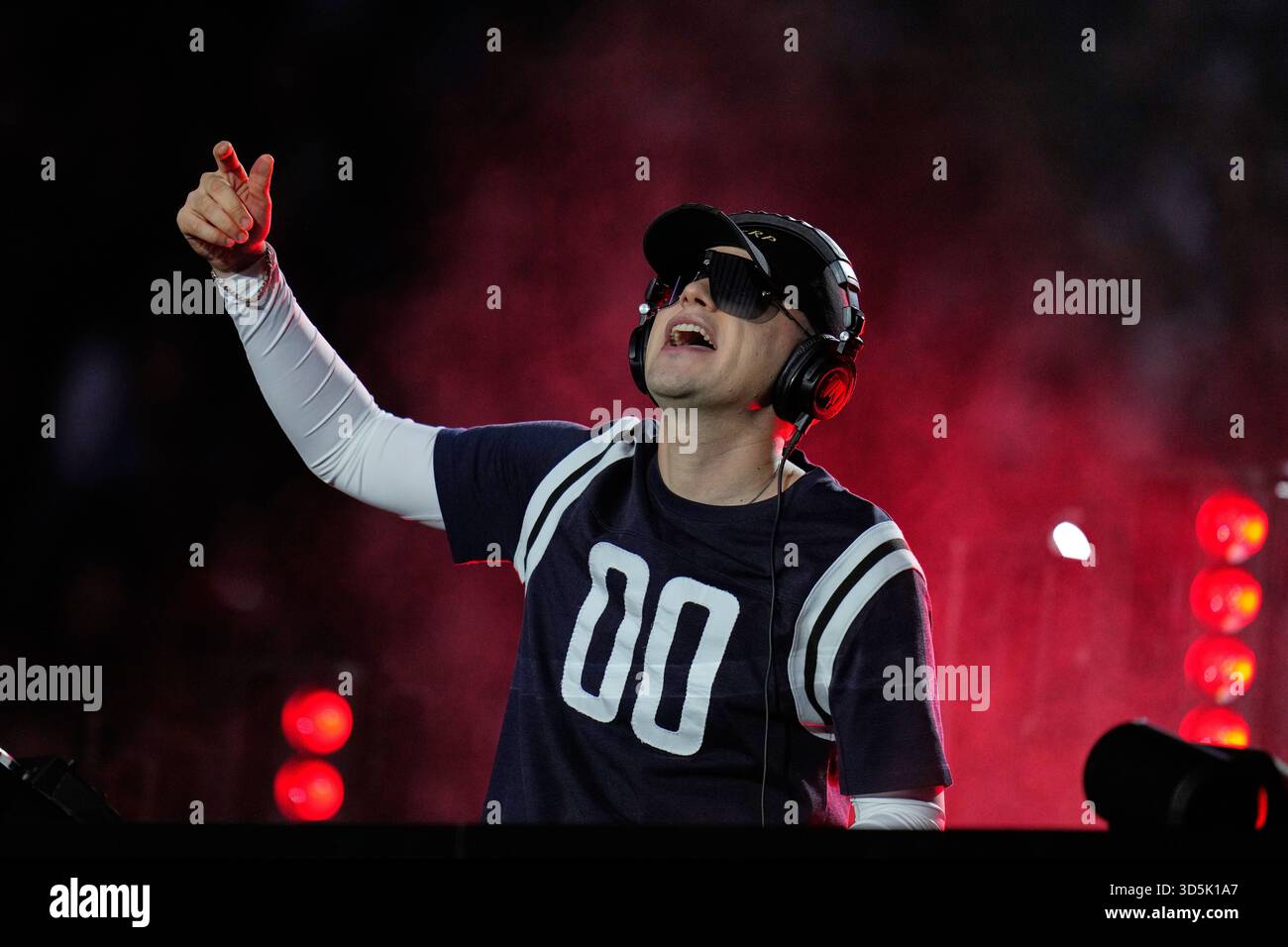 Bizarrap performs during the halftime show of an NFL football game ...