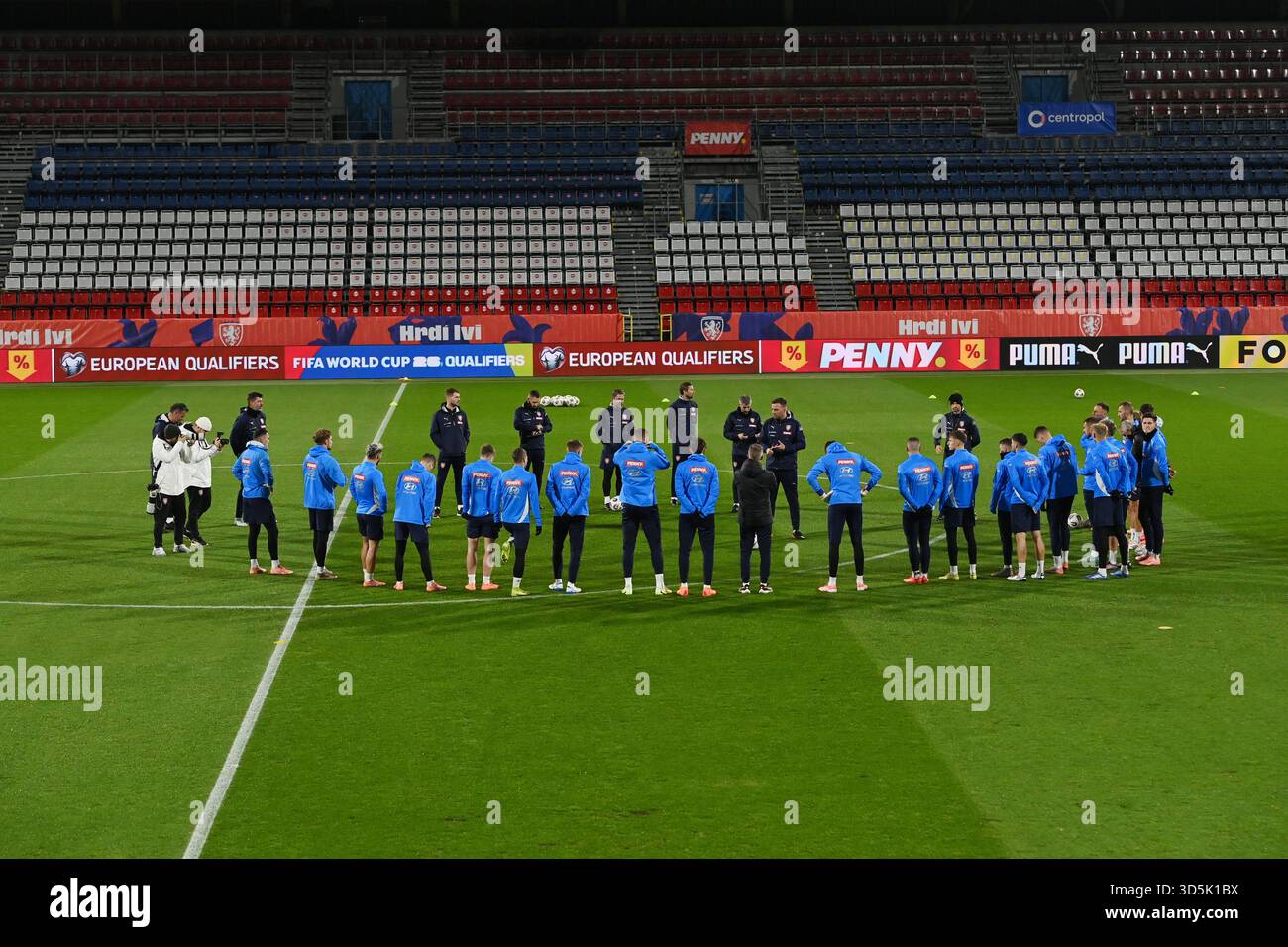 Czech national football team players train before the Group L match of ...
