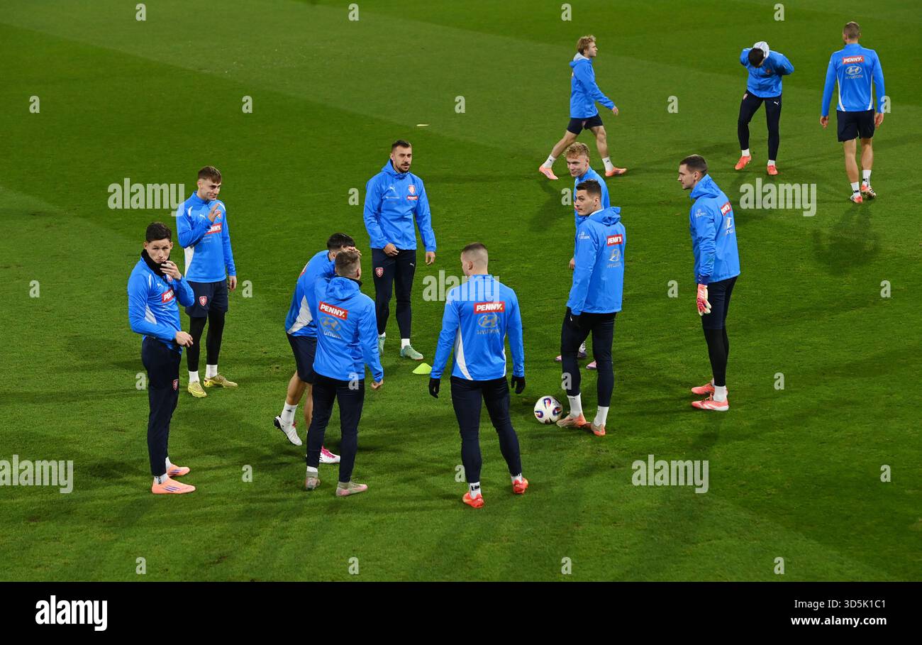 Czech national football team players train before the Group L match of ...