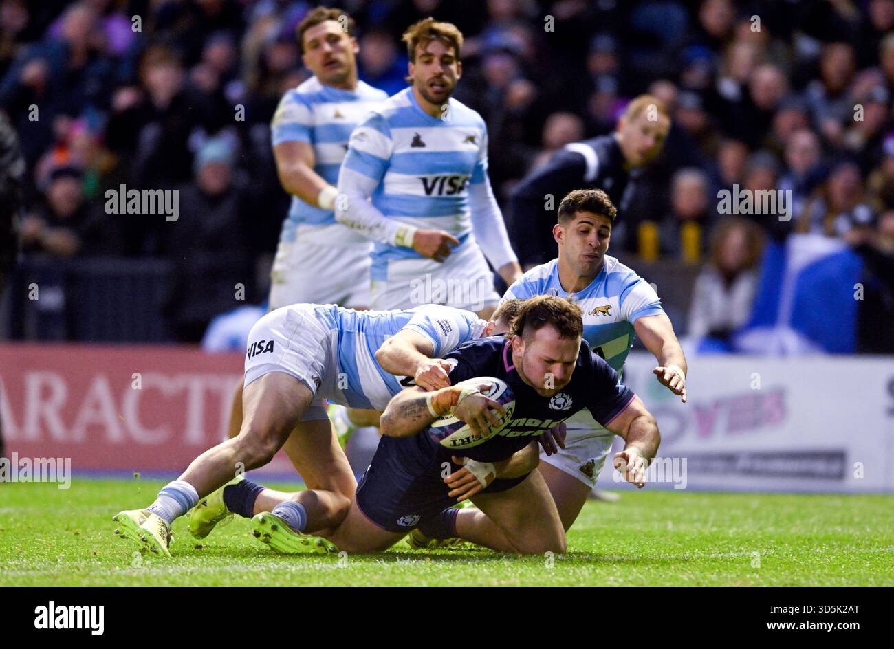 Edinburgh, Scotland, 16th November 2025. Ewan Ashman of Scotland scores ...