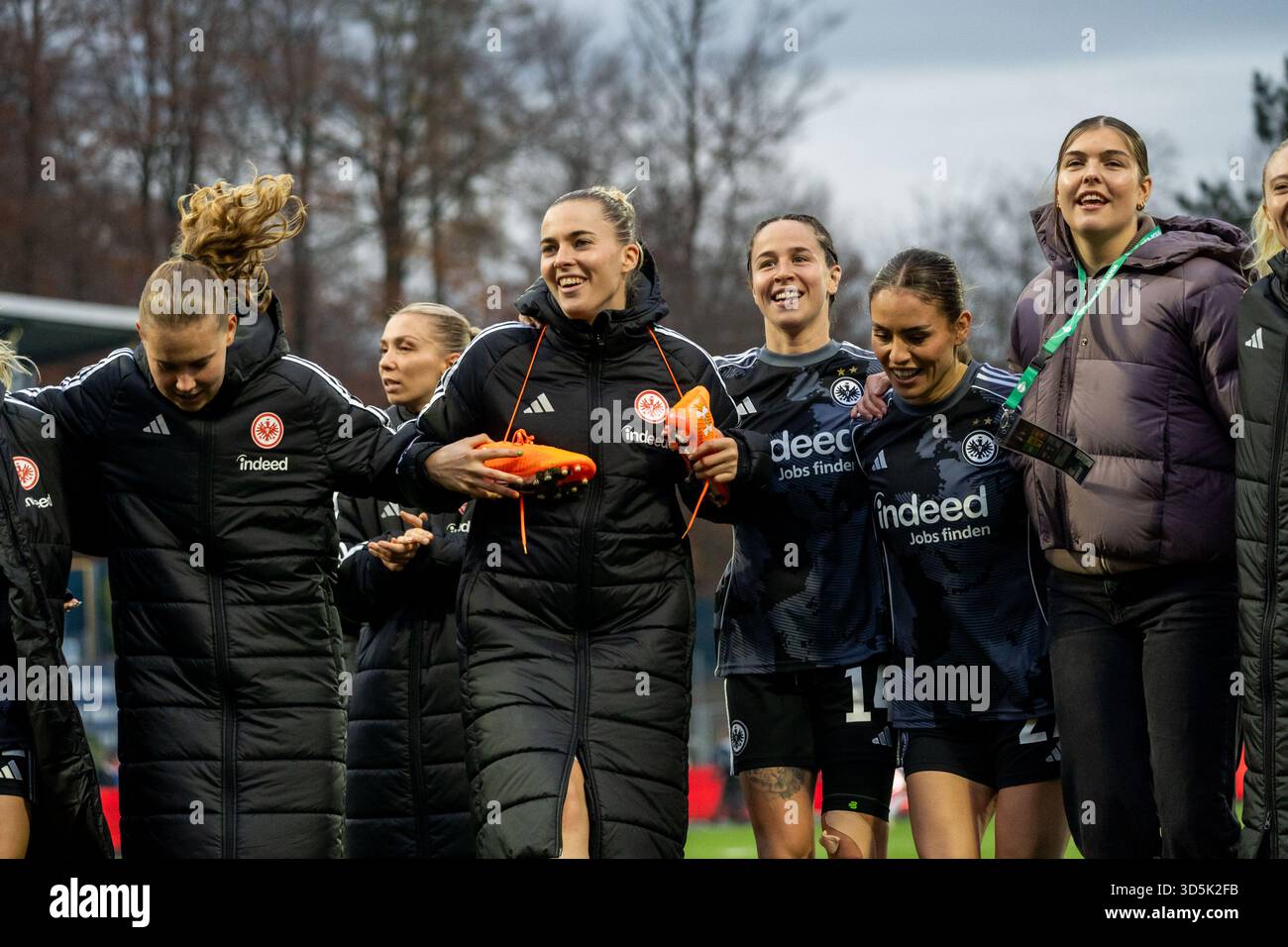 Team of Eintracht Frankfurt celebrates with the fans [supporters], from ...