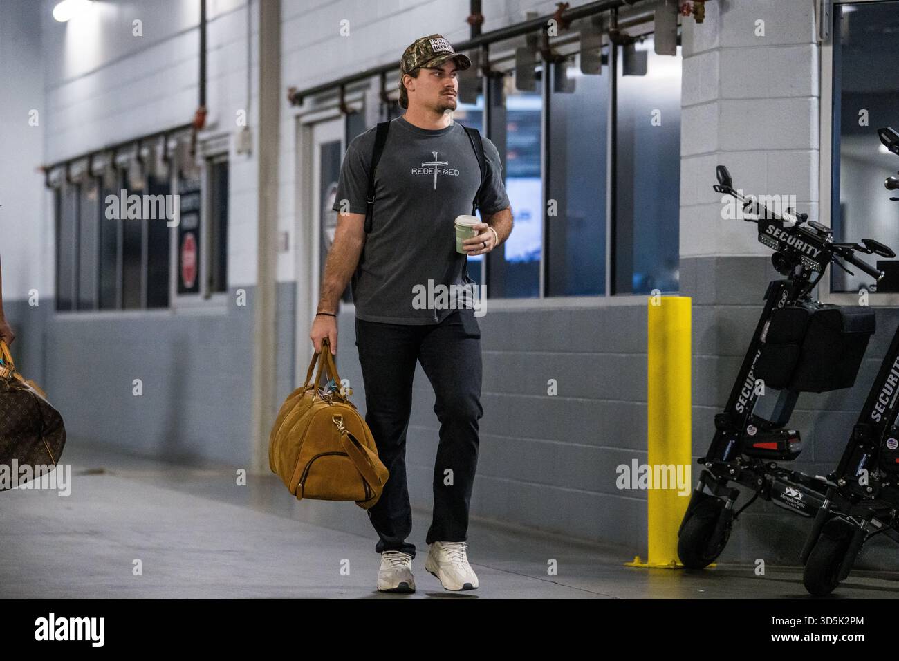 Carolina Panthers linebacker Christian Rozeboom (56) arrives before an ...