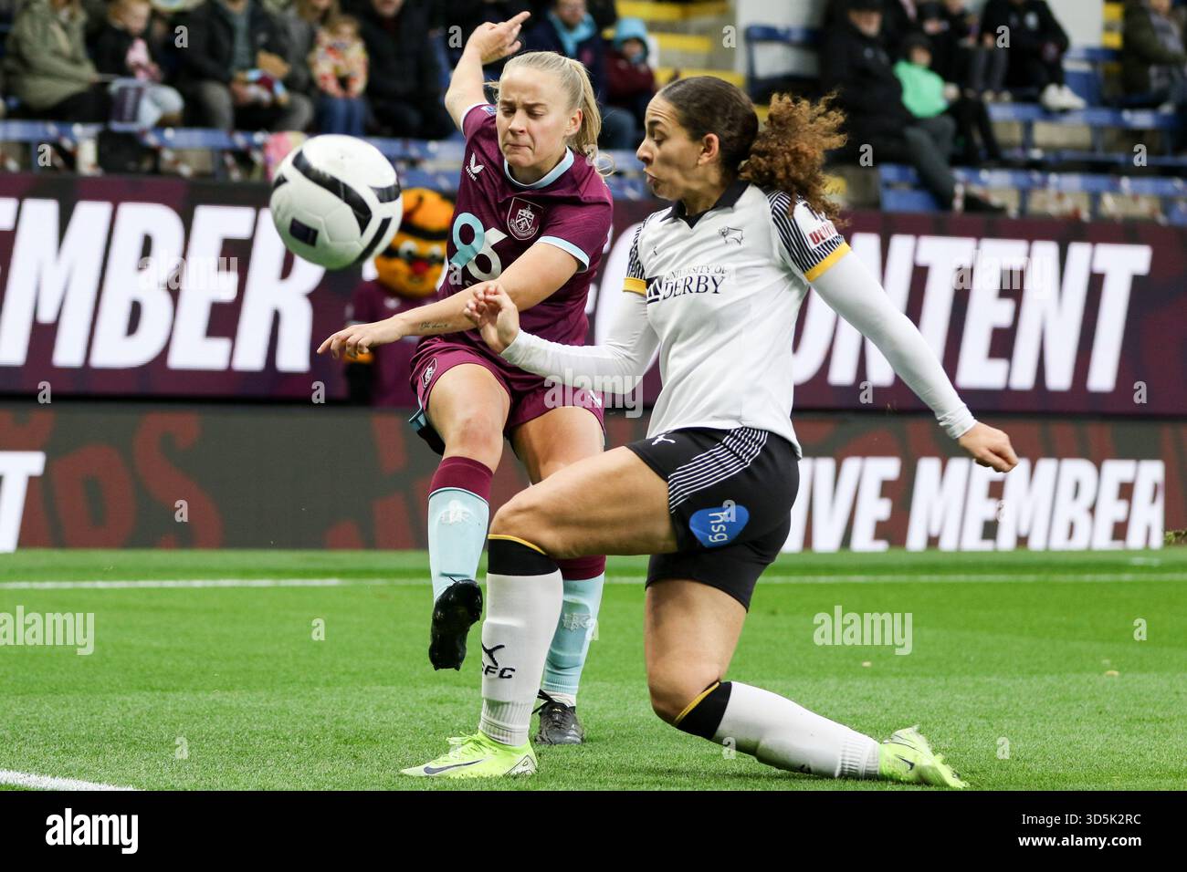 Yasmin Mason (3 Derby County) blocks the ball during the FA Women's ...
