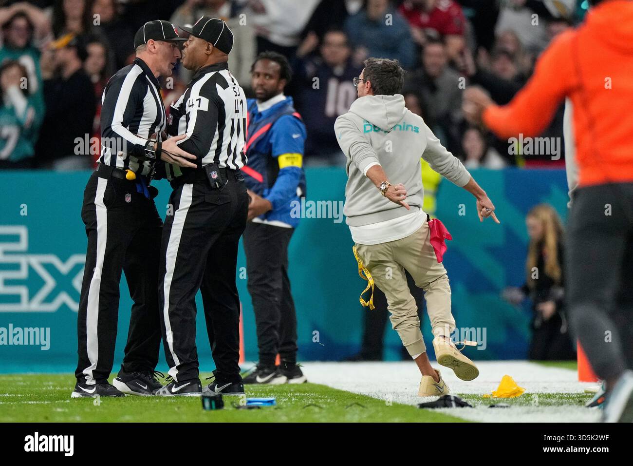 during an NFL football game between the Washington Commanders and the ...