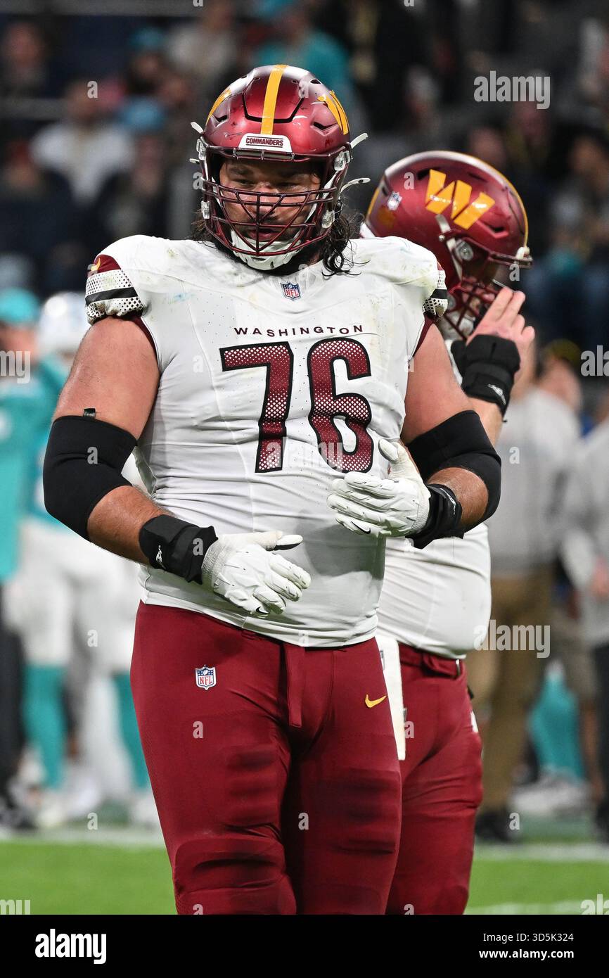the Offense Sam Cosmi (76) player of Washington Commanders during the ...