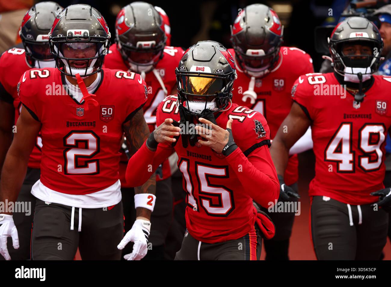 Tampa Bay Buccaneers wide receiver Tez Johnson (15) enters the field ...