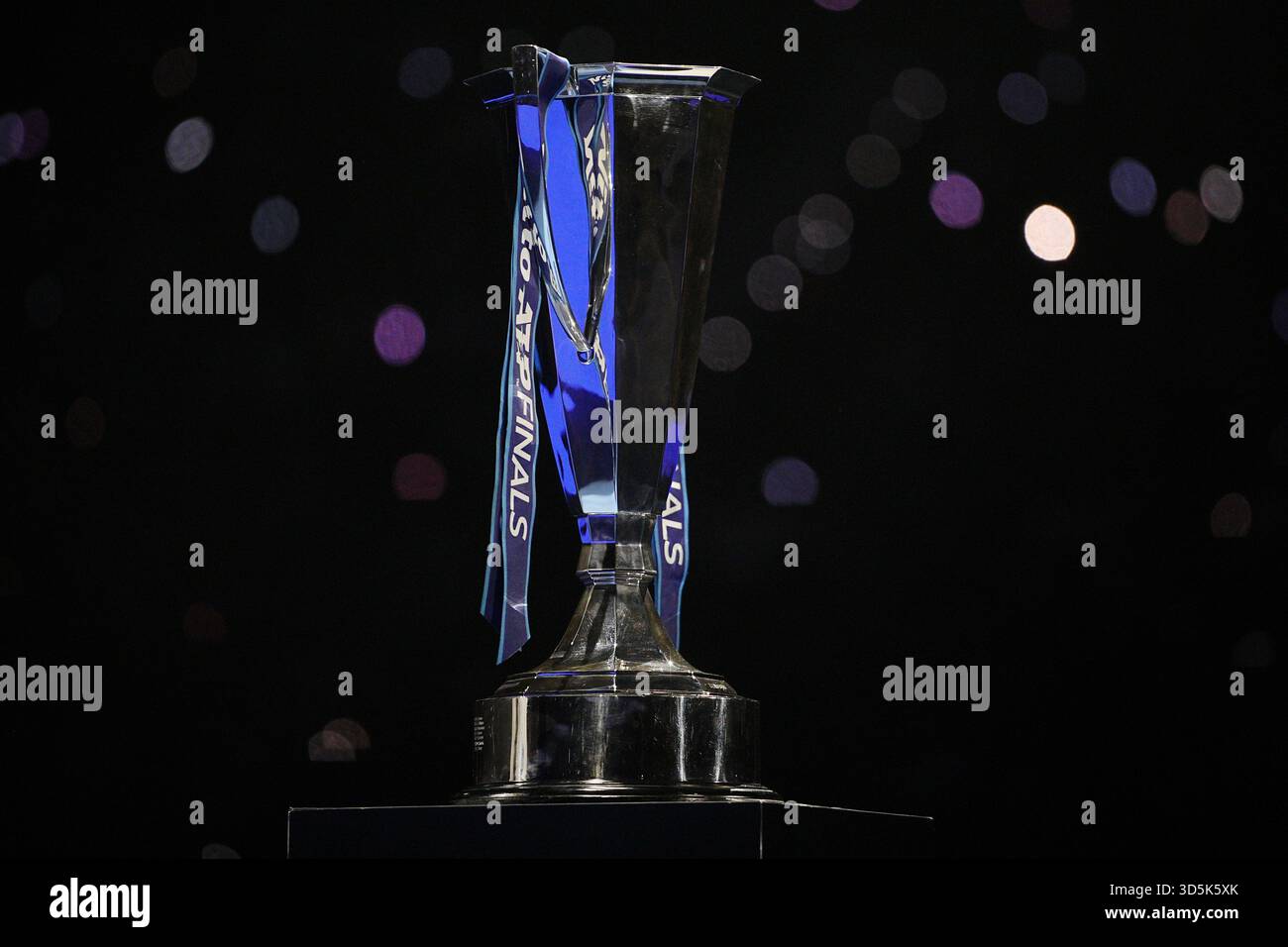 The trophy before the singles final tennis match of the ATP World Tour ...