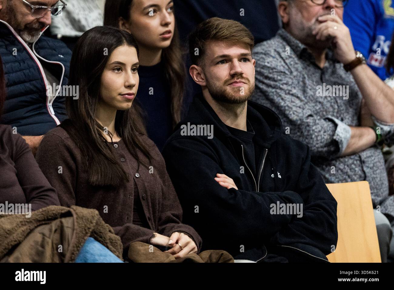 Jan-Uwe Thielmann (FC Cologne) watches the game with his girlfriend BBL ...
