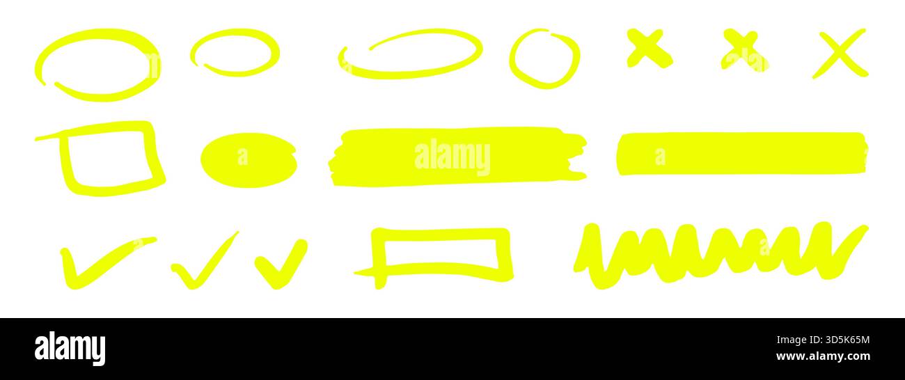 Vector set of highlighter marker strokes Stock Vector Image & Art - Alamy