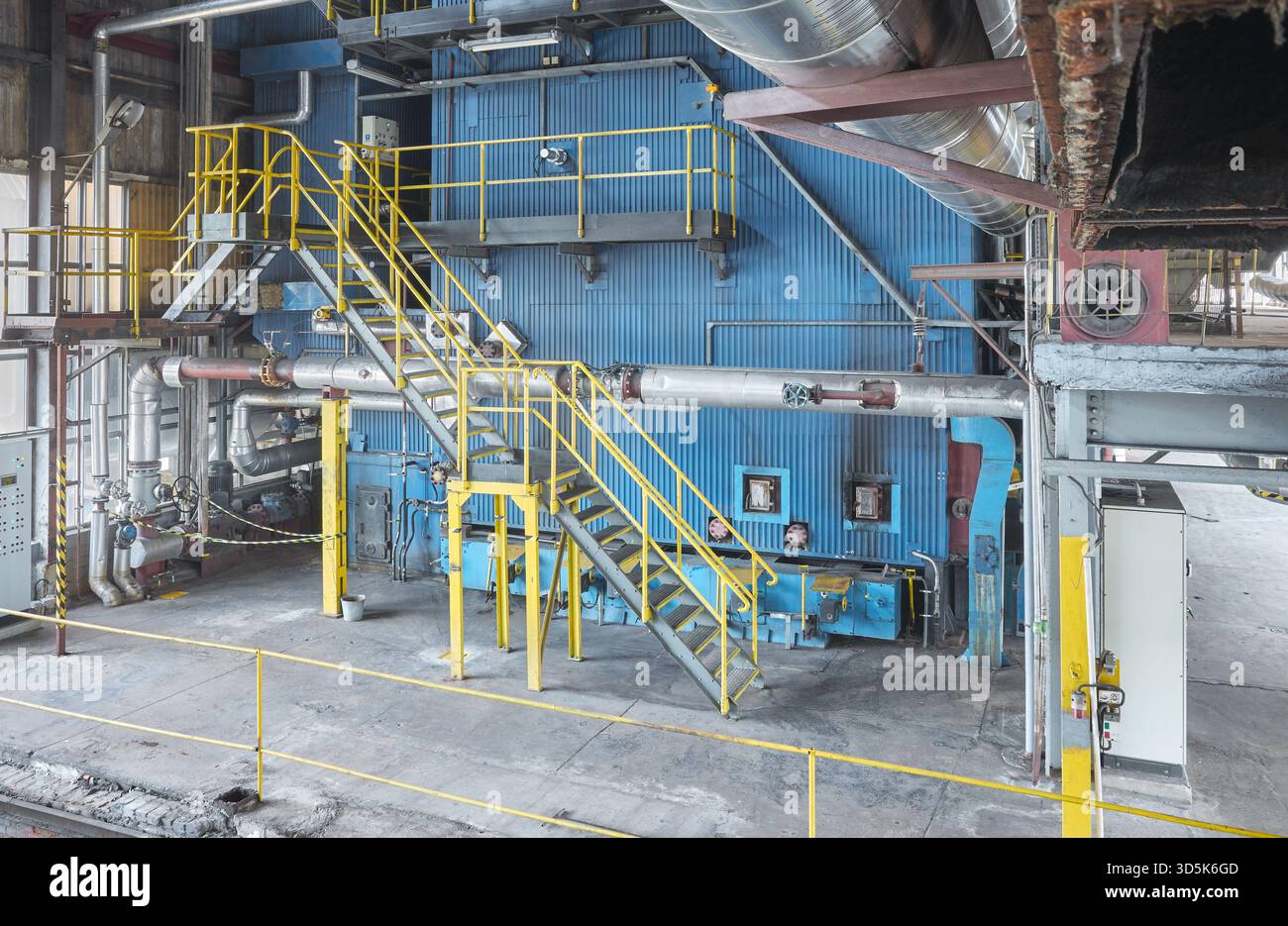 Interior of an old coal fired heating plant Stock Photo - Alamy