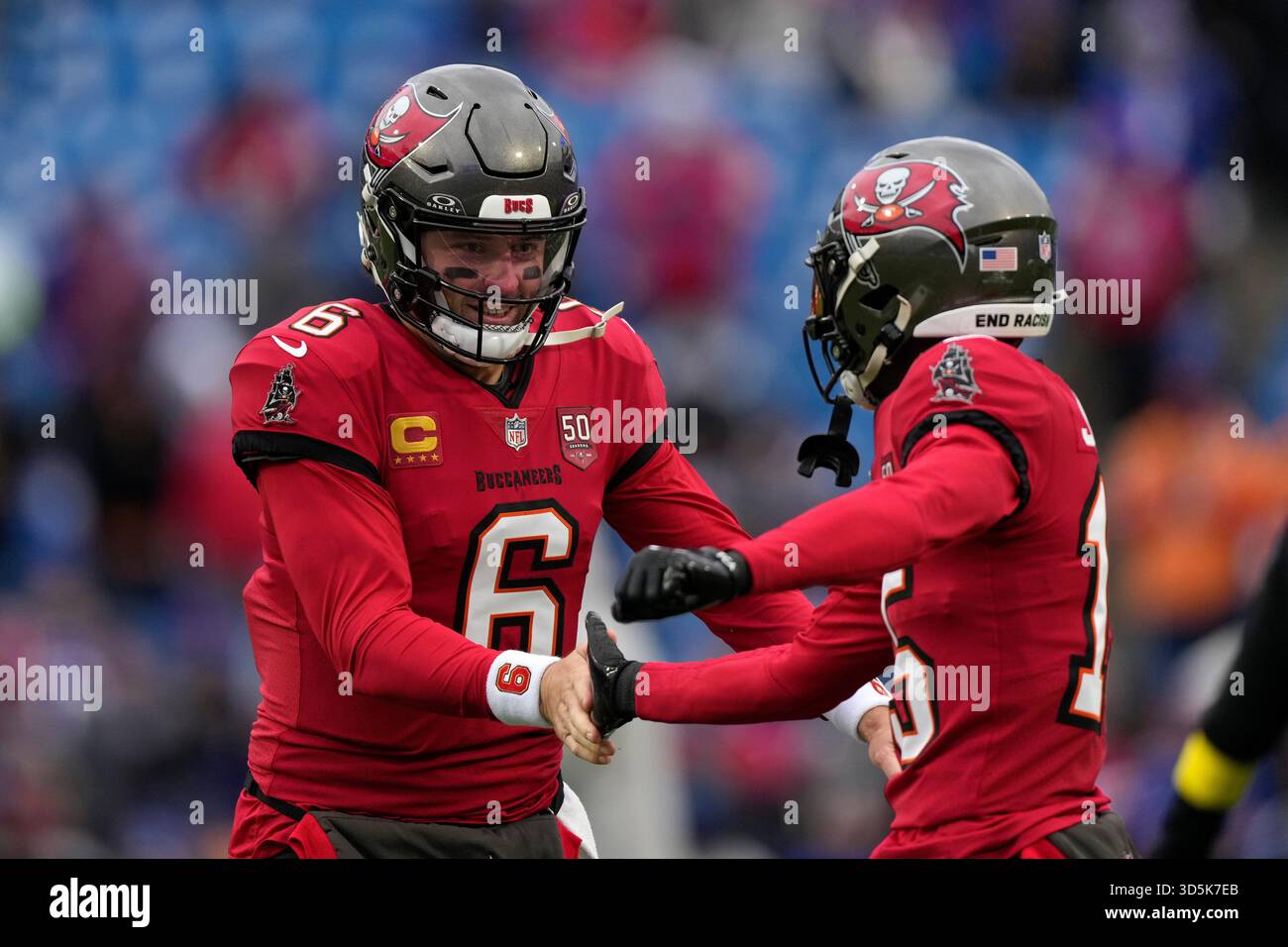 Tampa Bay Buccaneers quarterback Baker Mayfield (6) and wide receiver ...