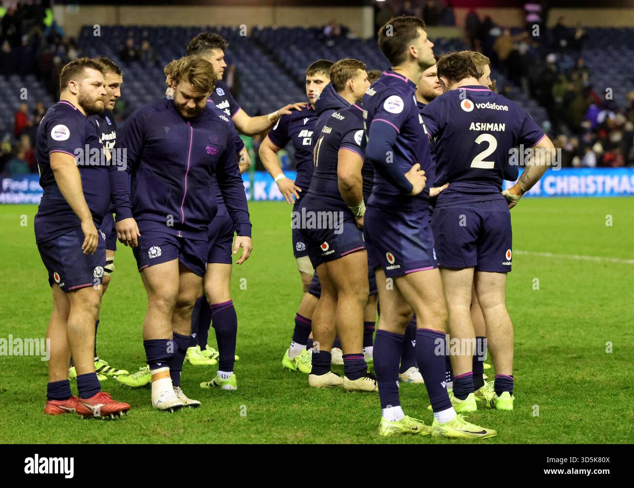 Scotland's players on the pitch after the Quilter Nations Series match ...