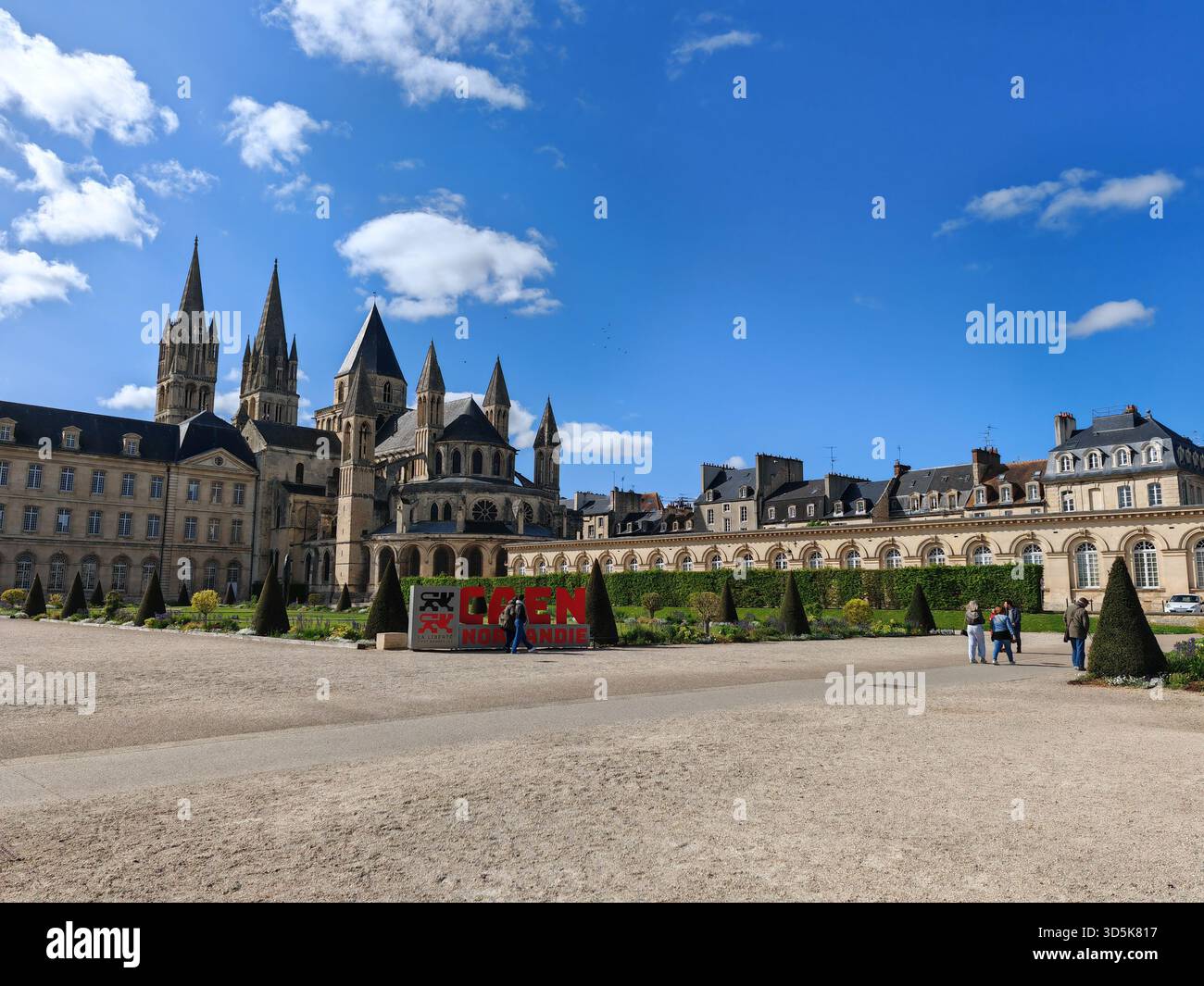 Historic abbey building with gothic towers Stock Photo - Alamy