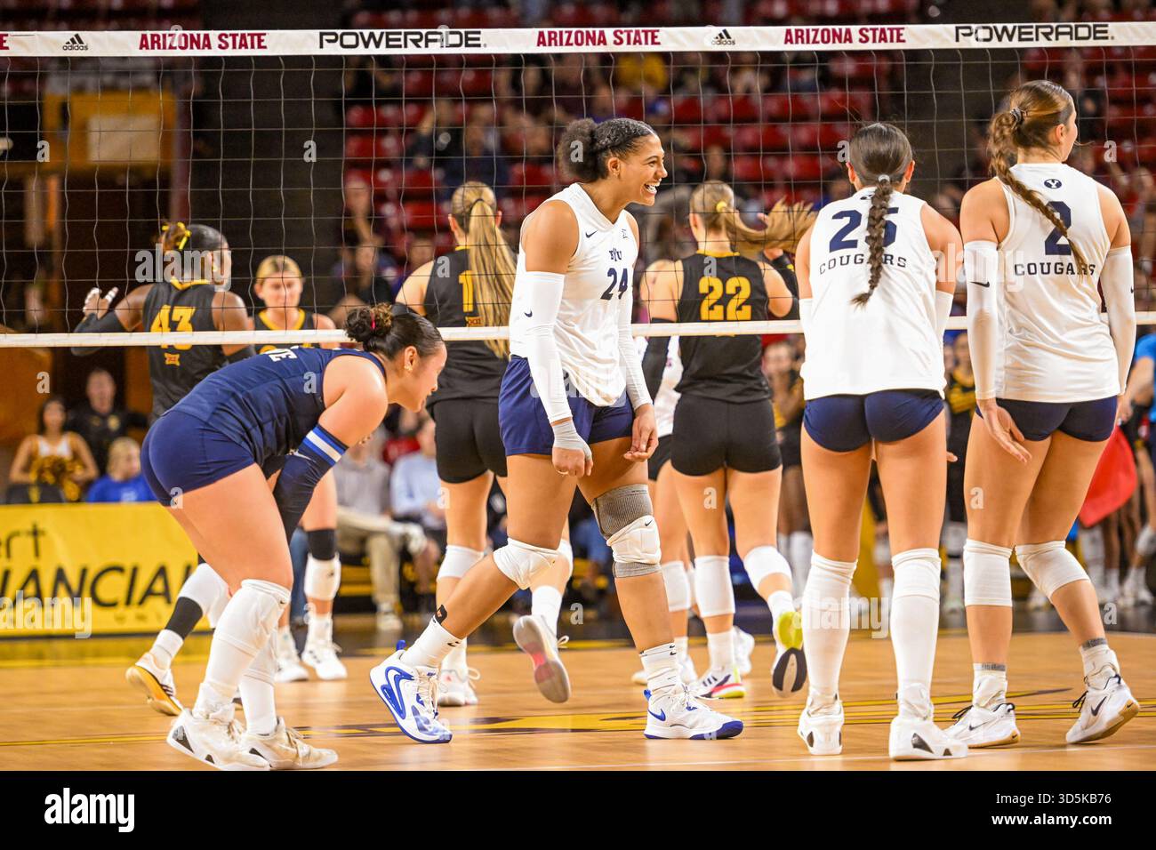 BYU Cougars middle blocker Brielle Kemavor (24) celebrates after ...