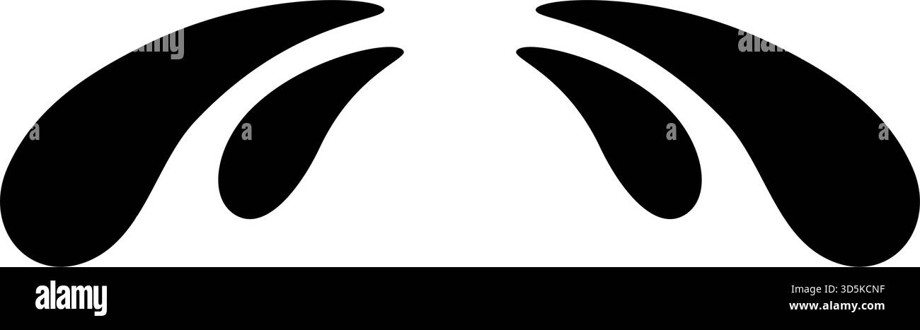 Black tears splash. Cartoon liquid drops in curved motion for abstract ...