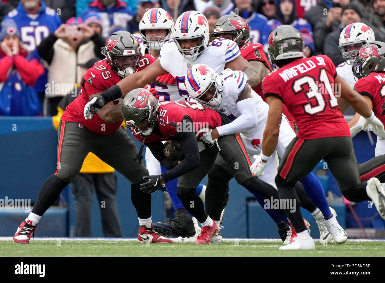 Tampa Bay Buccaneers cornerback Jacob Parrish (25) intercepts the ball ...