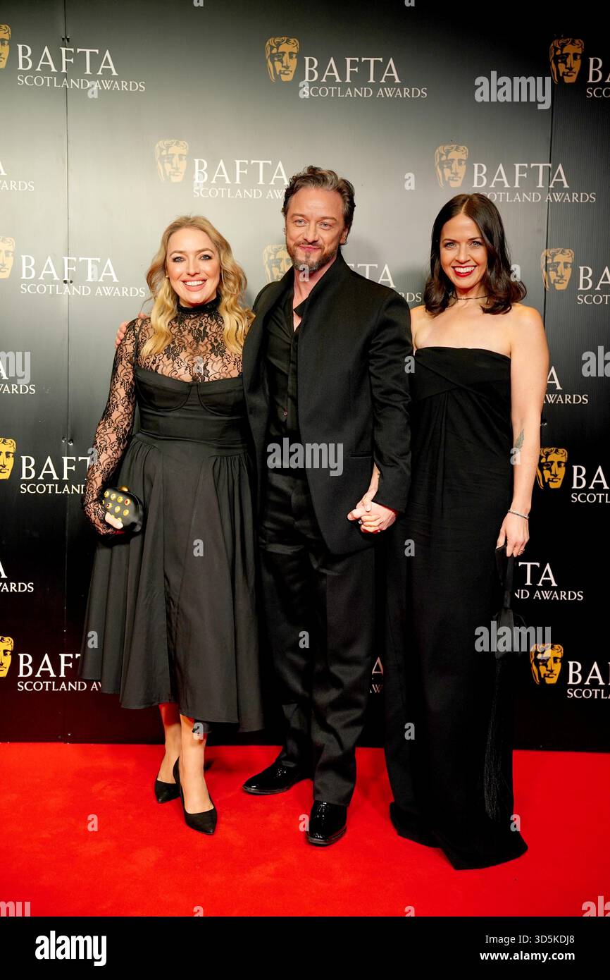 James McAvoy and his wife Lisa Liberati (right) and sister Joy McAvoy ...