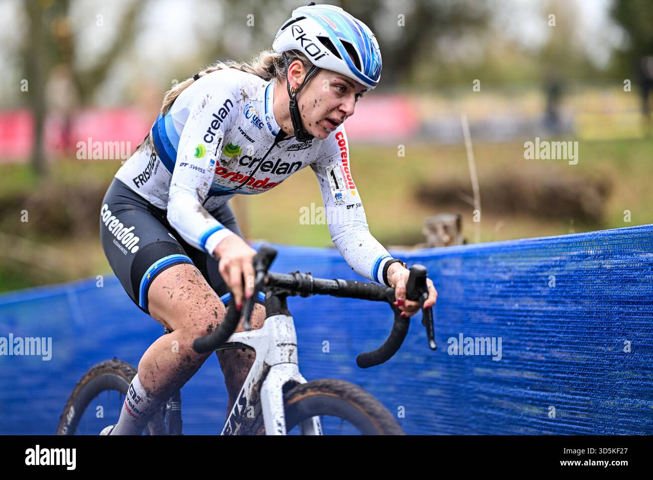 Dutch Inge van der Heijden pictured in action during the women elite race of the 'Flandriencross ...