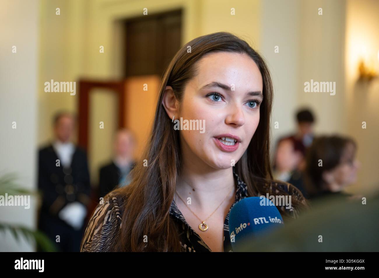 Minister Eleonore Simonet participates in a handshake during the King’s ...