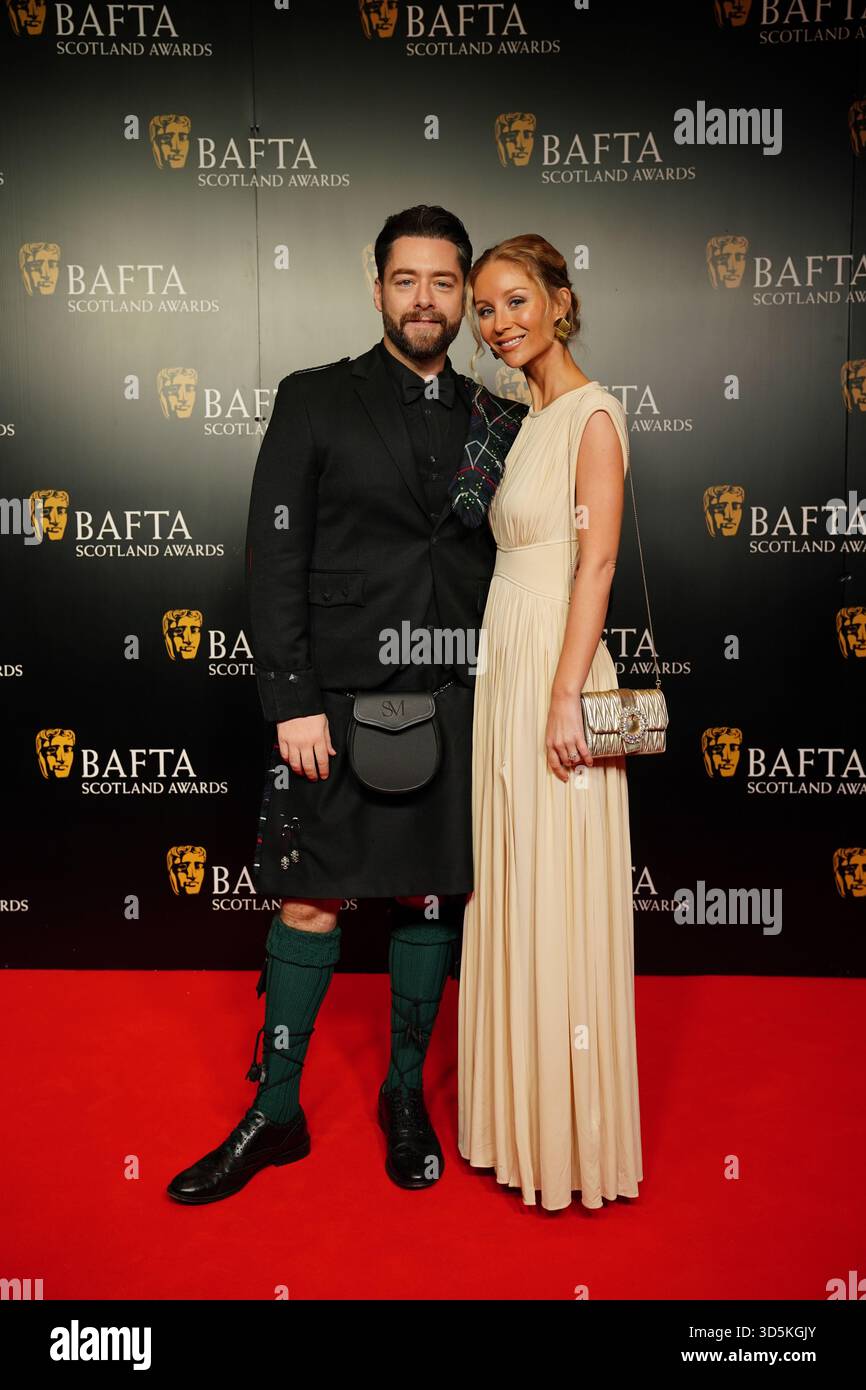Richard Rankin and Sammie Russell attend the British Academy of Film ...