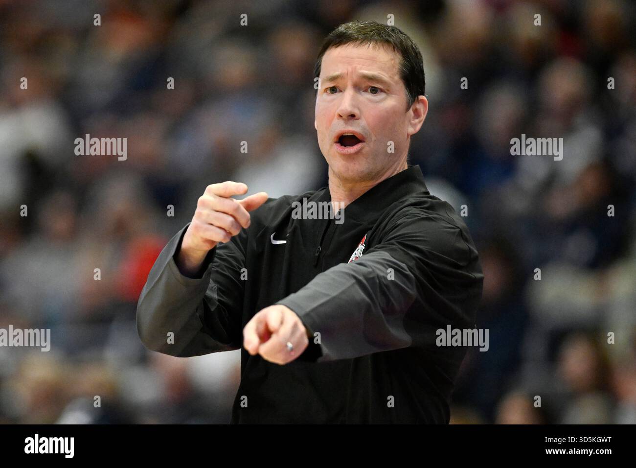 Ohio State head coach Kevin McGuff gestures in the first half of an ...