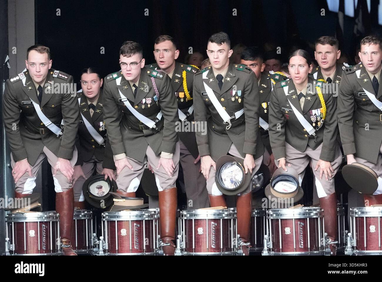 Texas A&M cadets line up before an NCAA college football game against ...