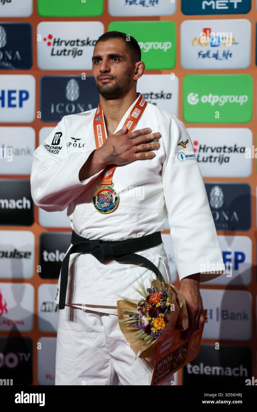 ZAGREB, CROATIA - NOVEMBER 16: Gold medalist Ivaylo Ivanov of Bulgaria ...