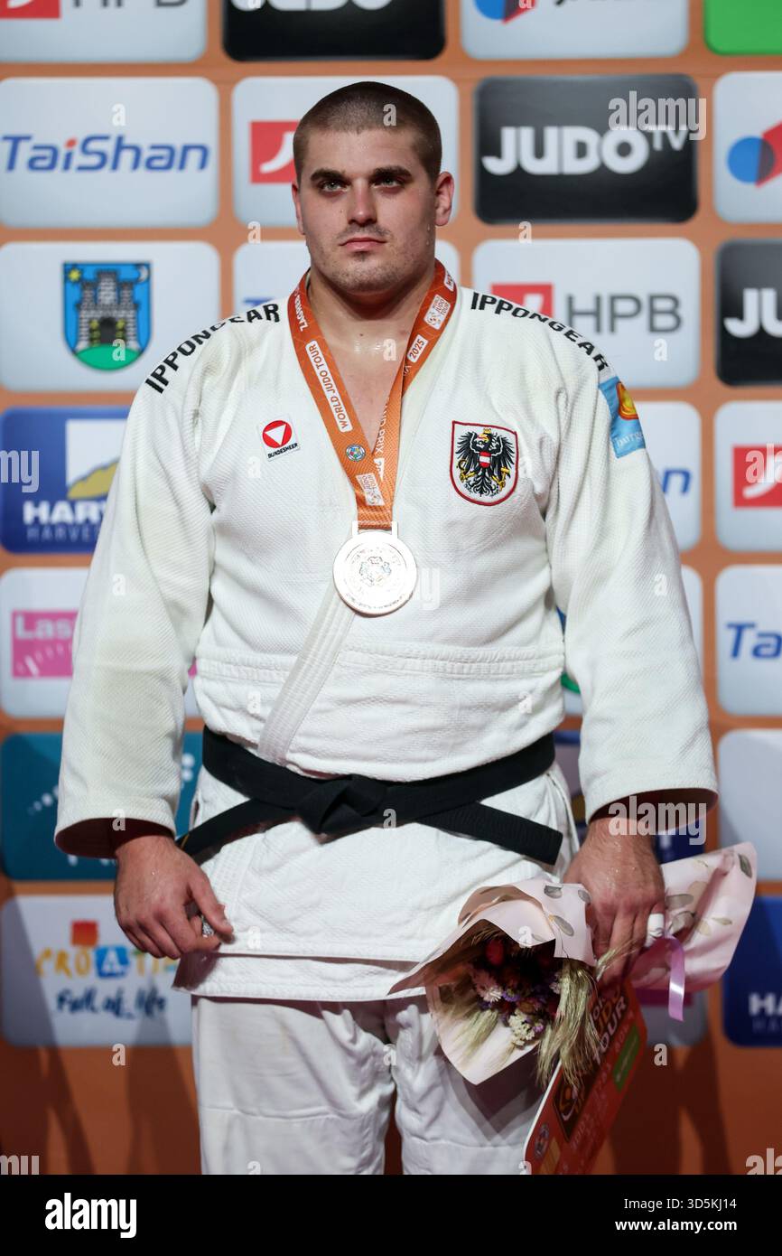 ZAGREB, CROATIA - NOVEMBER 16: Bronze medalist Stephan Hegyi of Austria ...