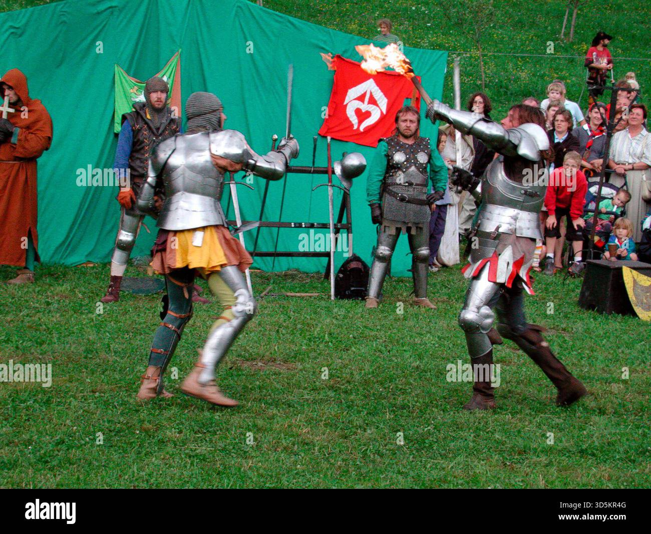 knight at a sword fighting at a medieval reenactment, european history ...