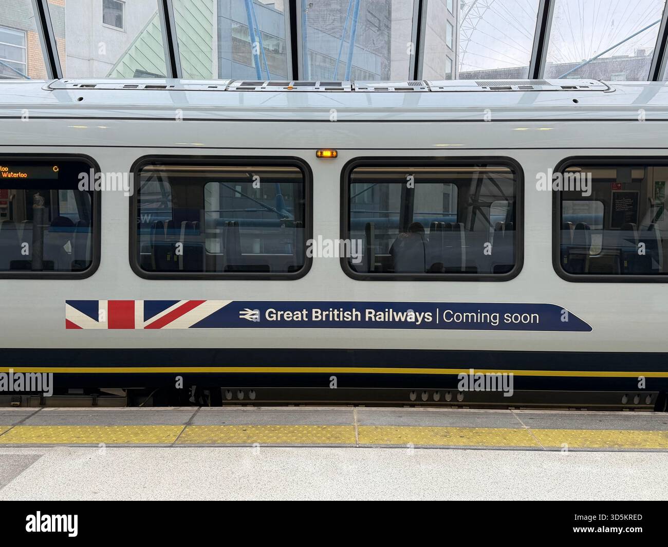 Great British Railway Coming Soon train at Waterloo Station - SWR Stock ...