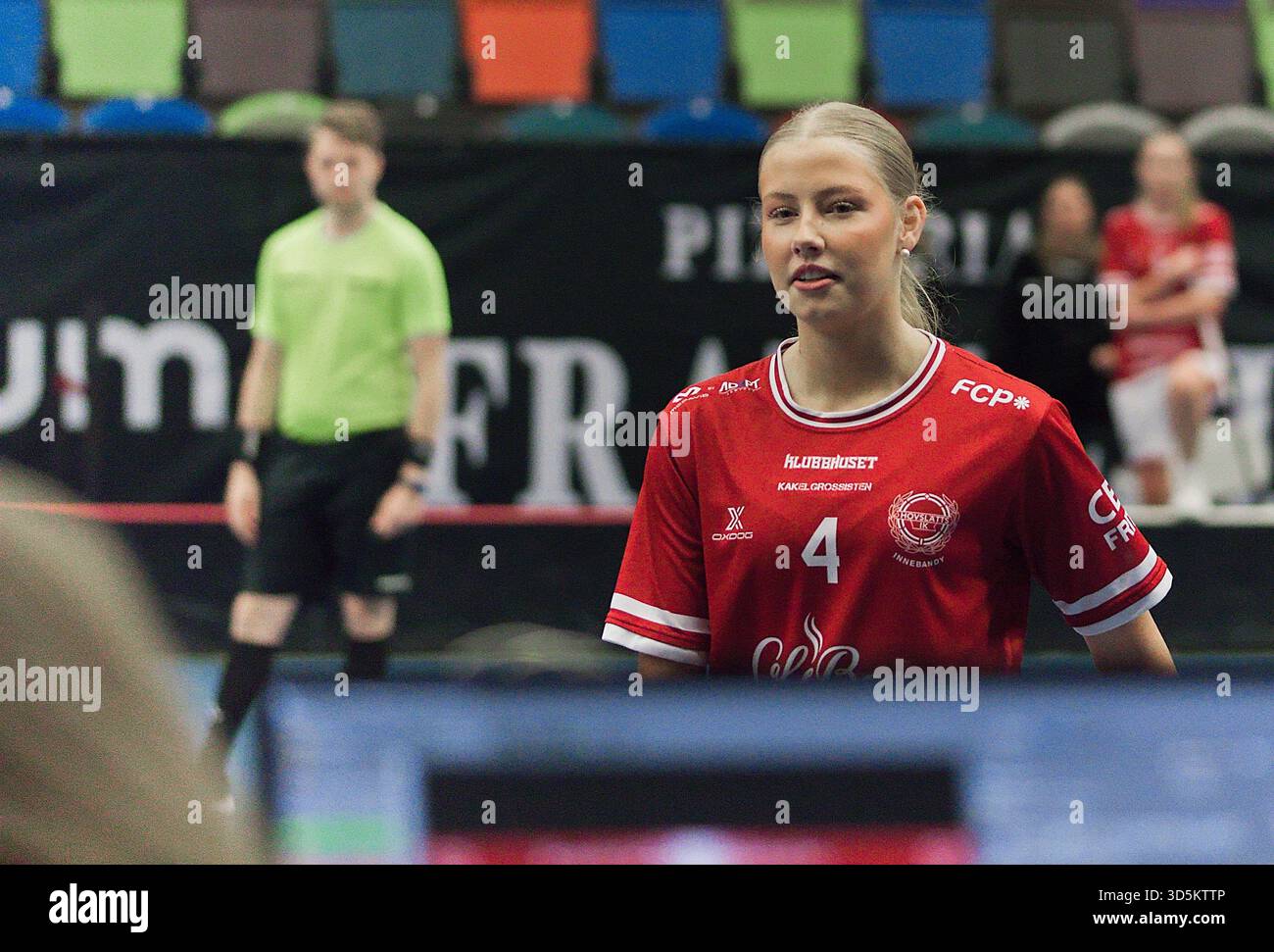 Jönköping, Sweden. 8 August, 2025. Hovslätts IK 4 Molly Kindbom during Womens' Swedish Div 1 ...