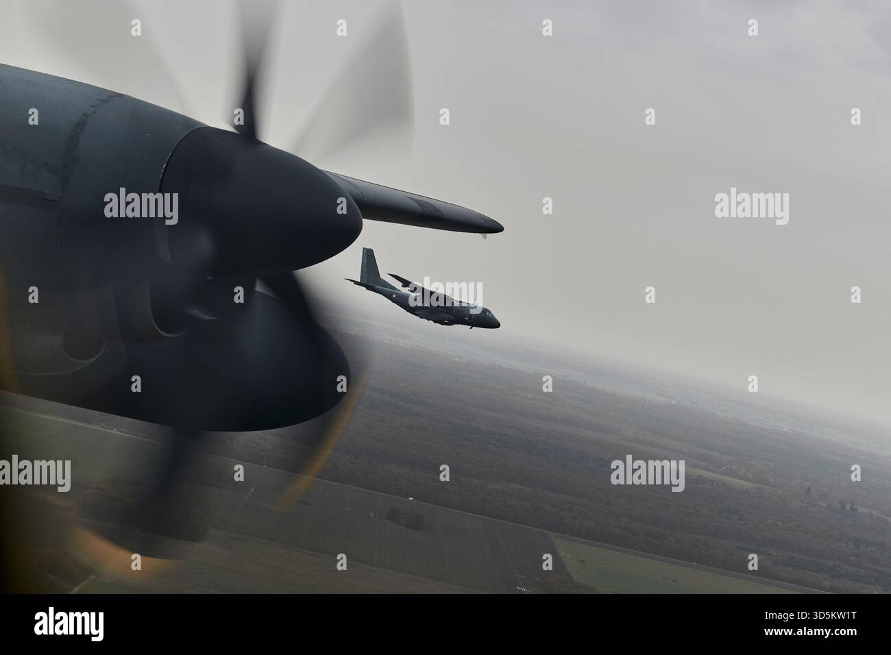 A C-130J military transport aircraft during Taranis exercise above ...