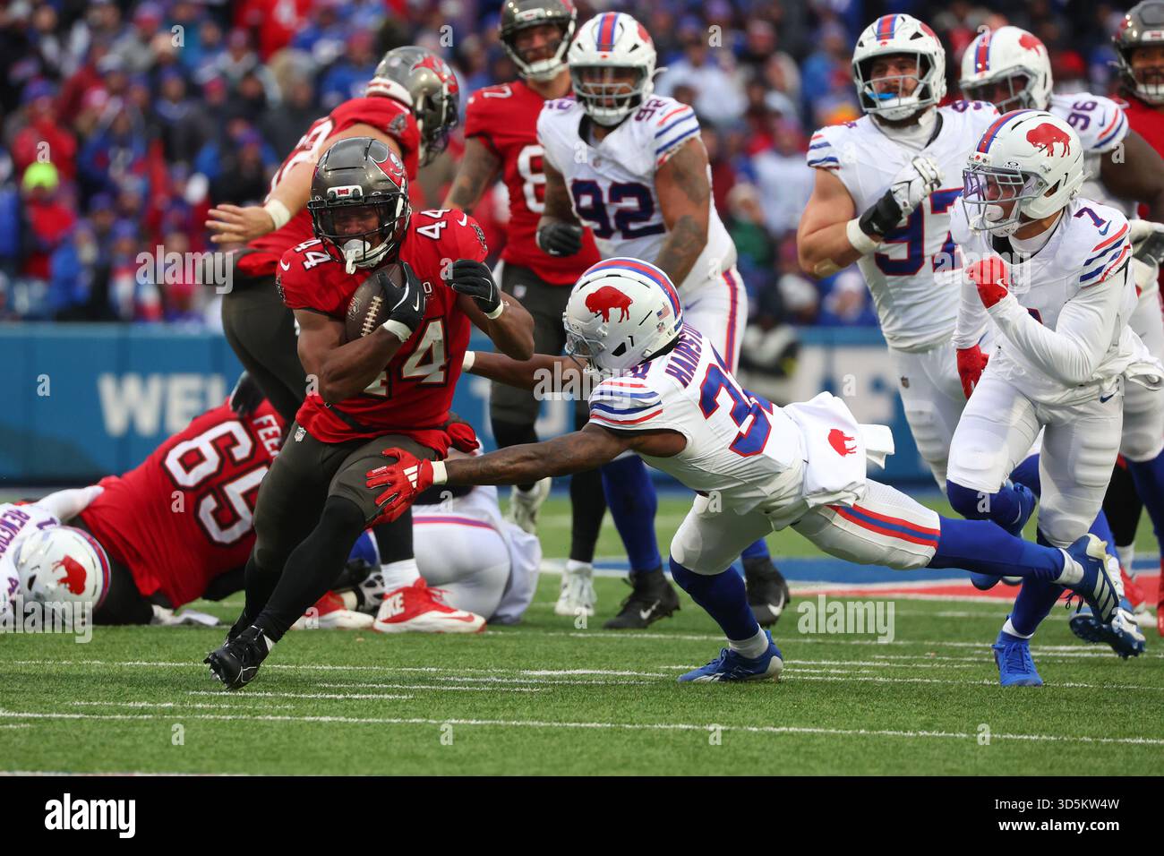 Tampa Bay Buccaneers running back Sean Tucker (44) runs against Buffalo ...
