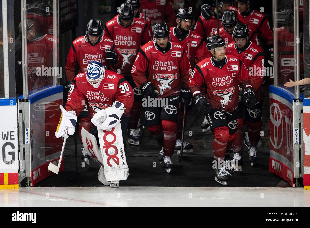 Janne Juvonen (Cologne Sharks, goalkeeper, #30); Moritz Müller (Cologne ...