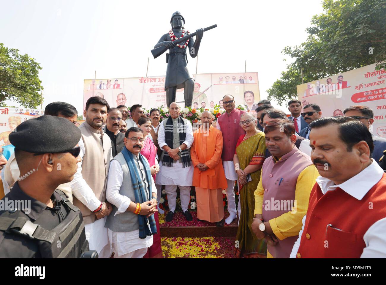 LUCKNOW, INDIA - NOVEMBER 16: Defence Minister Rajnath Singh along ...