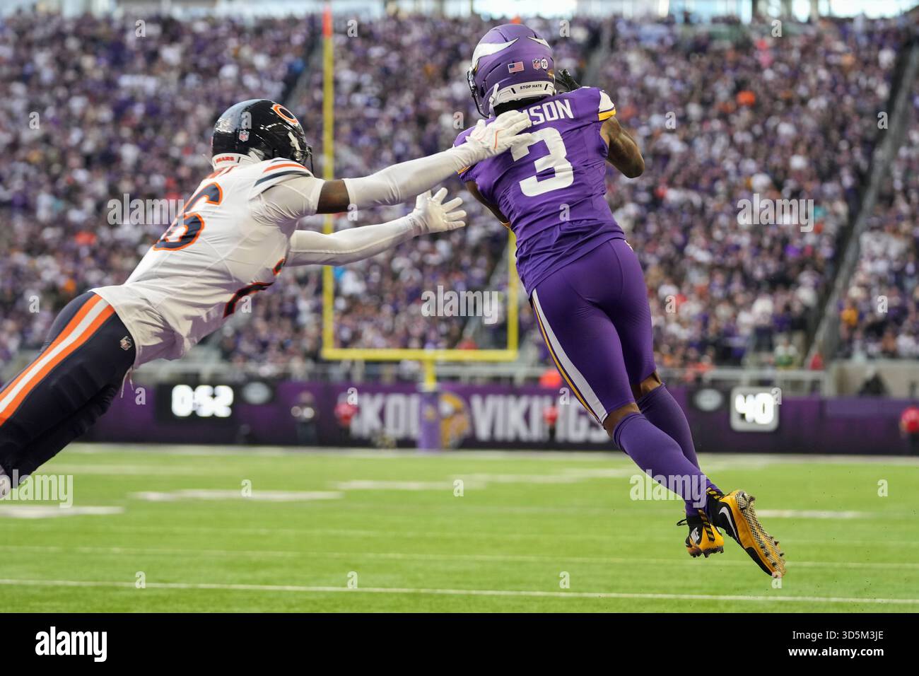 Minnesota Vikings wide receiver Jordan Addison (3) catches a touchdown ...