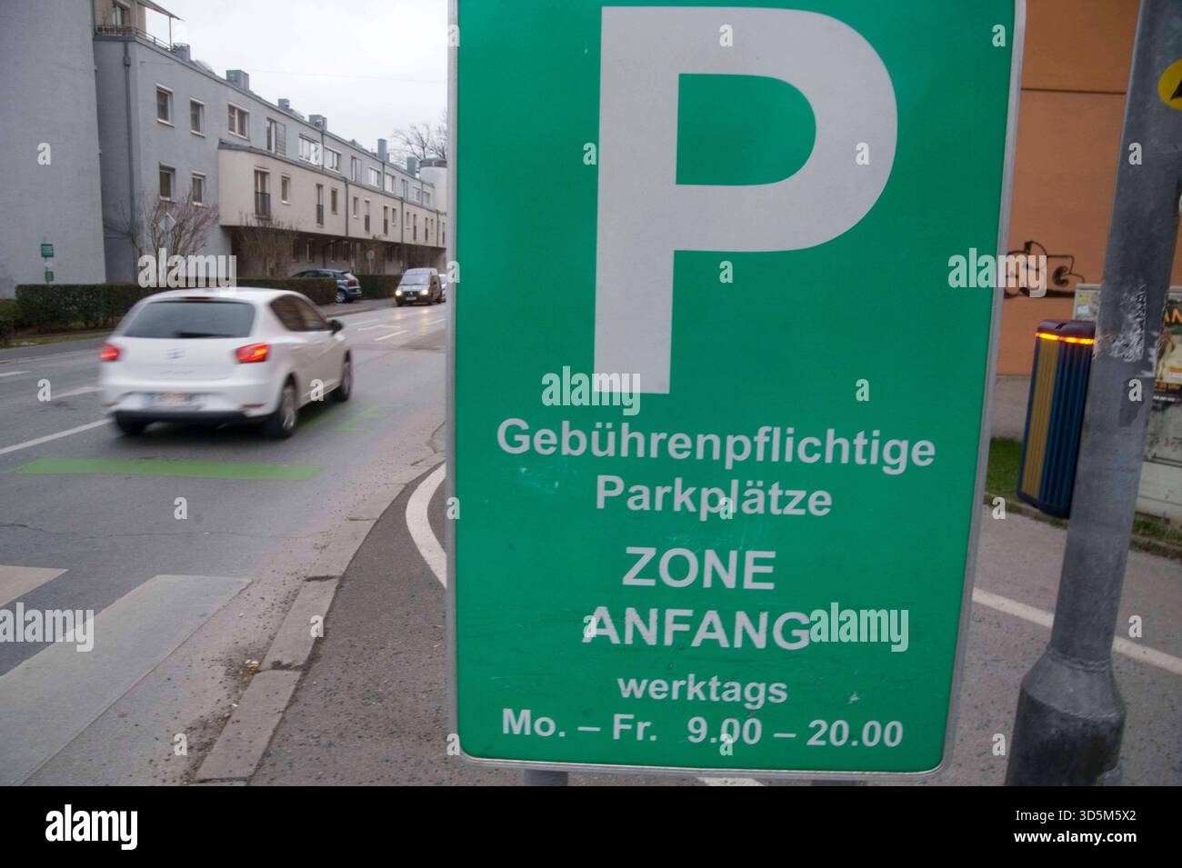 green environmental zone or green parking zone sign in the city green ...
