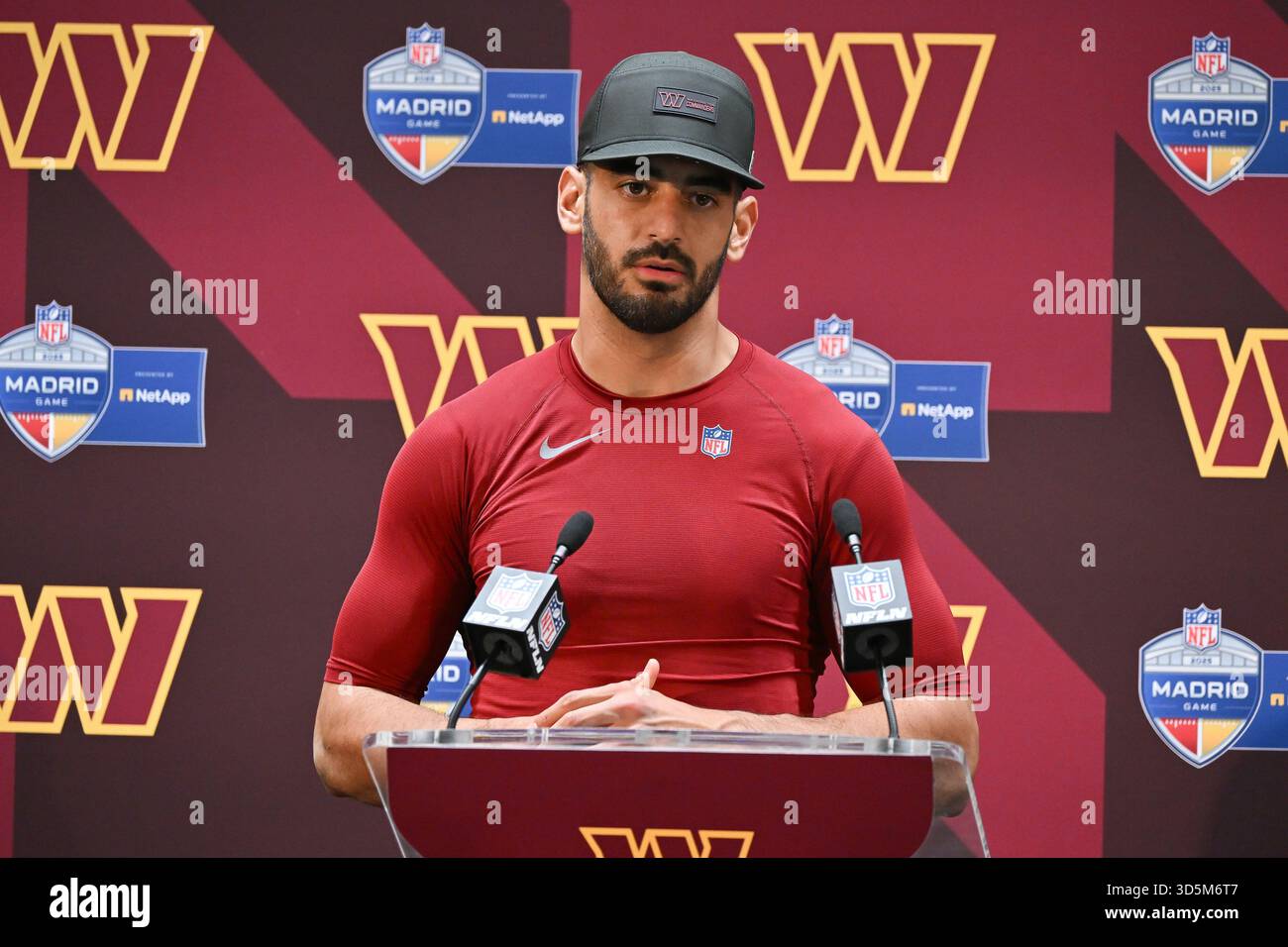 Washington Commanders Quarterback Marcus Mariota during press ...