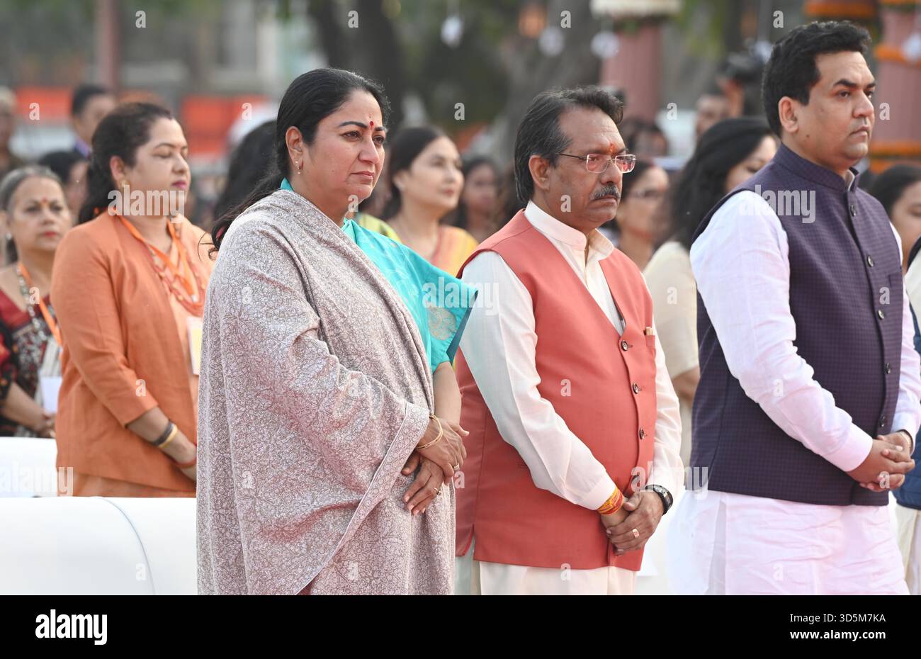 NEW DELHI, INDIA - NOVEMBER 16: Delhi Chief Minister Rekha Gupta, along ...