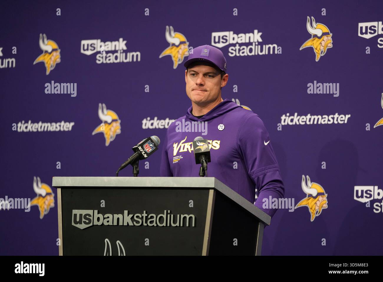 Minnesota Vikings head coach Kevin O'Connell speaks after his team's ...