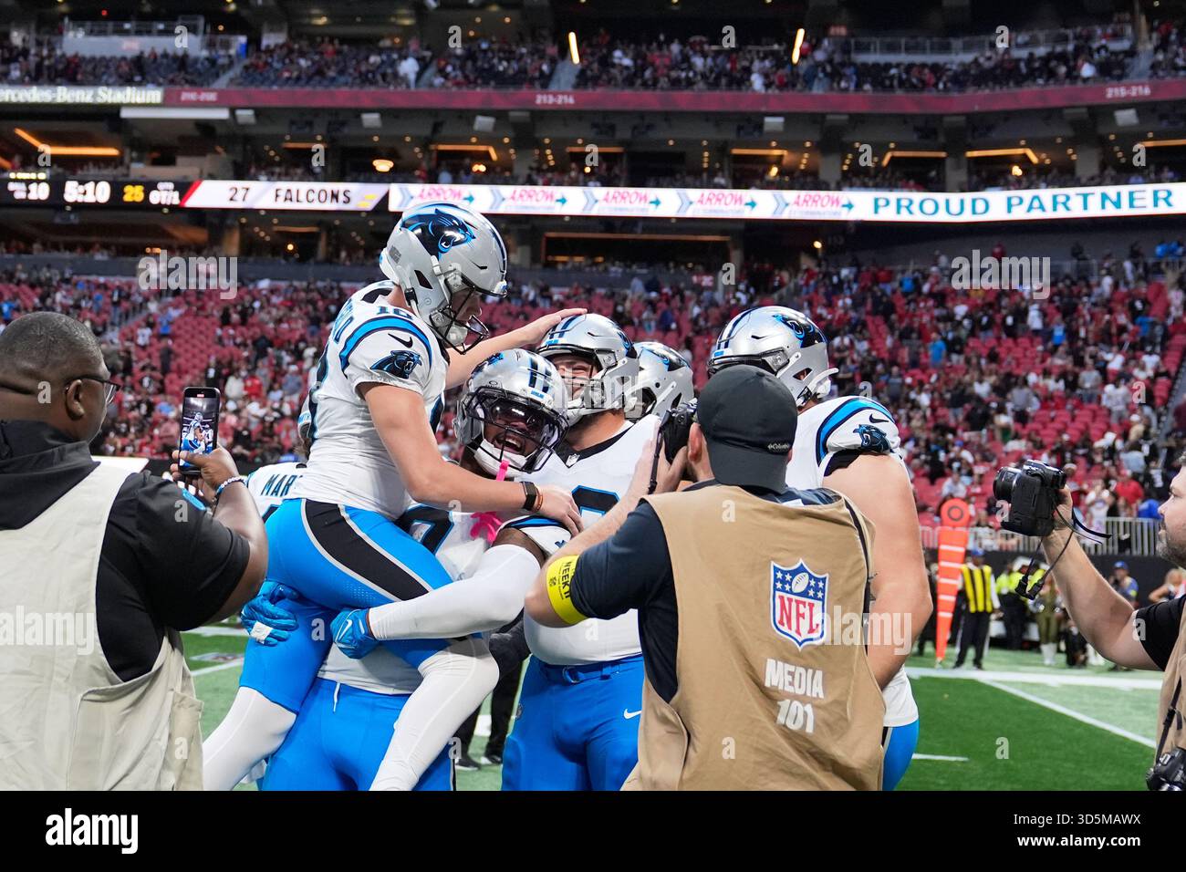 Carolina Panthers place kicker Ryan Fitzgerald (10) celebrates his game ...