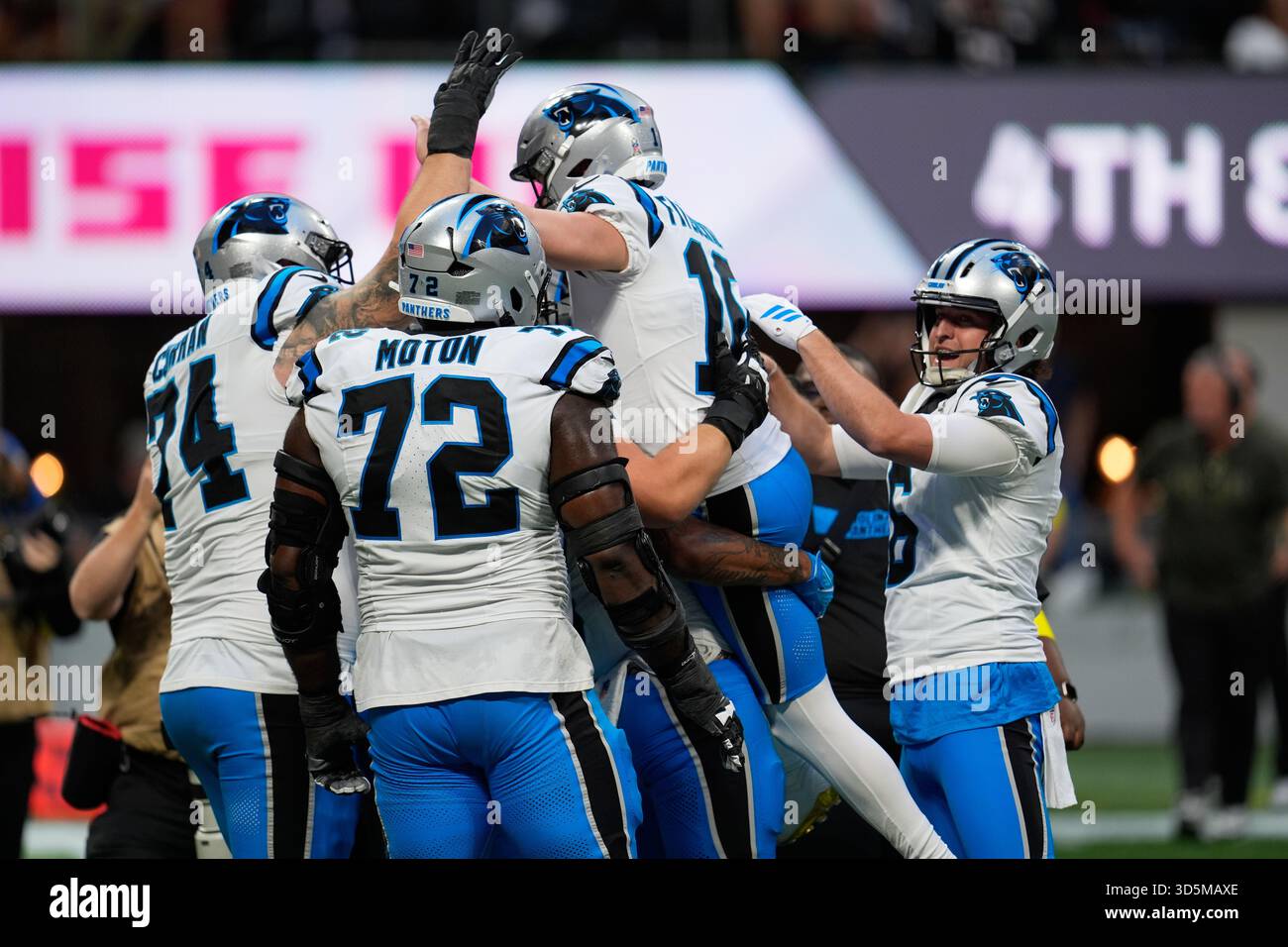 Carolina Panthers place kicker Ryan Fitzgerald (10) celebrates his game ...