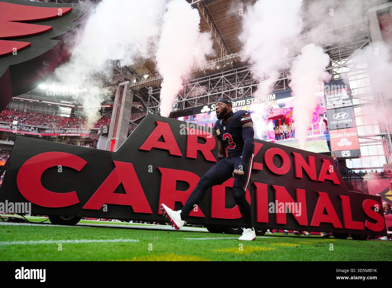 Arizona Cardinals safety Budda Baker (3) is introduced before an NFL ...